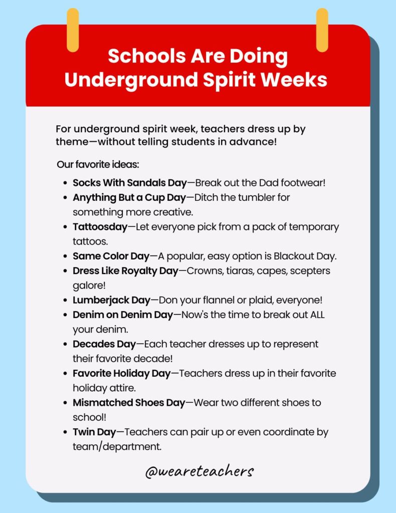 How To Do an Underground Spirit Week at Your School - Classroom