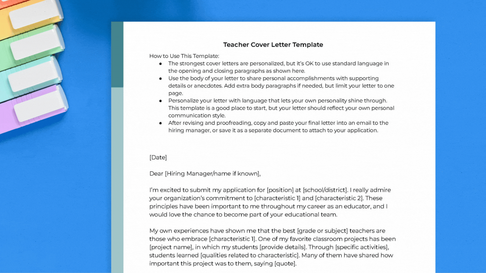 Teacher Cover Letter Examples, Template, and Tips - Classroom