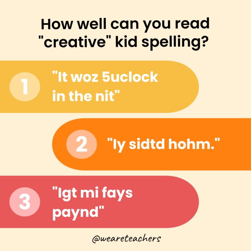 How Well Can You Read Kids' Creative Spelling? - Classroom