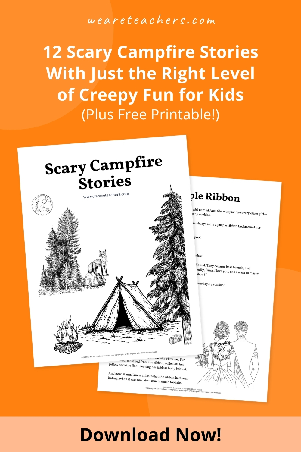 12 Scary Campfire Stories for Kids (Free Printable Bundle) - Classroom