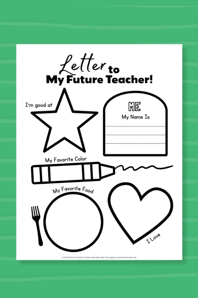 "Letter to My Future Teacher" Free Template Bundle - Classroom