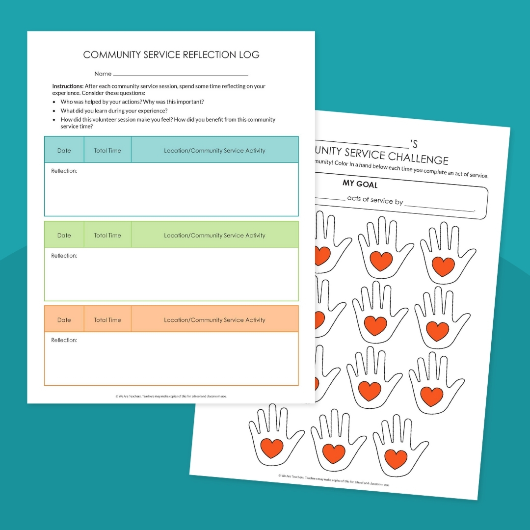 100 K-12 Service Learning Projects (Free Tracking Logs!) - Classroom