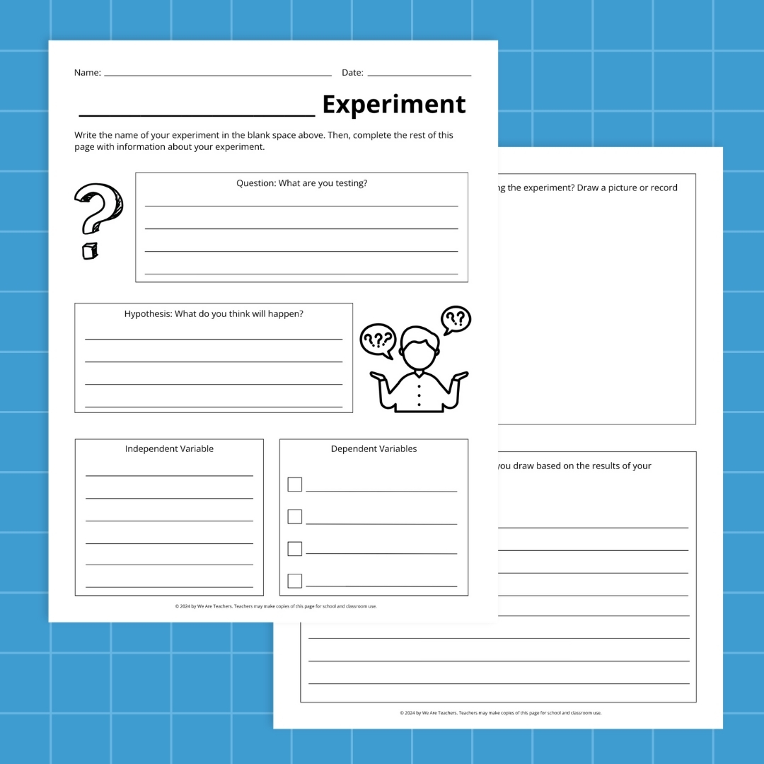 Free Printable Science Experiment Recording Worksheet - Classroom