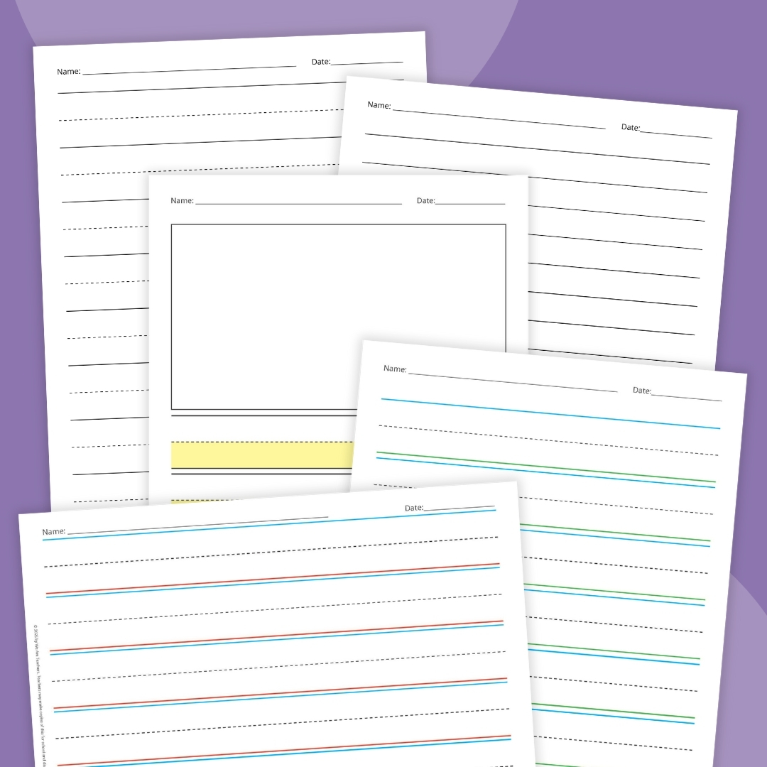 Free Lined Writing Paper for Kindergarten and Primary Students - Classroom